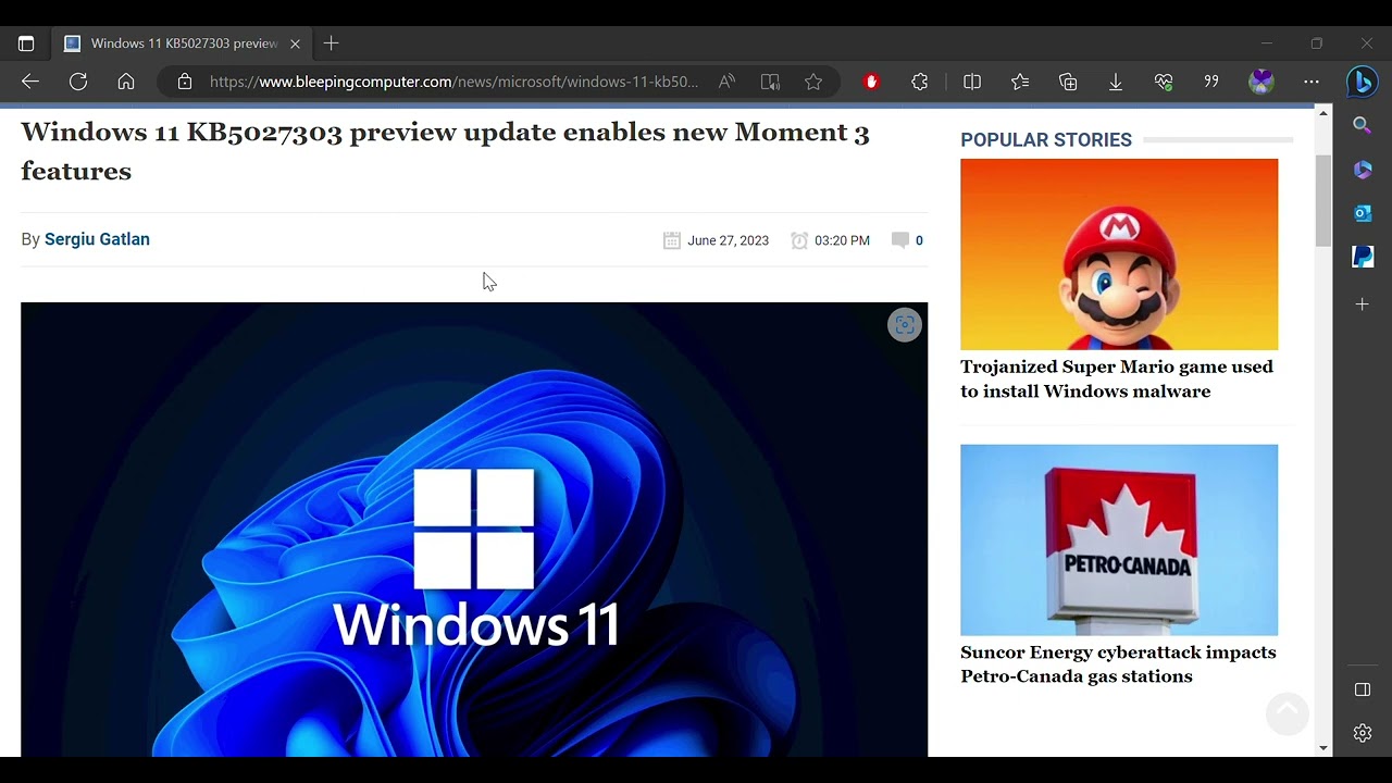 Windows 11 KB5027303 preview update enables new Moment 3 features   Personal   Microsoft​ Edge 2023