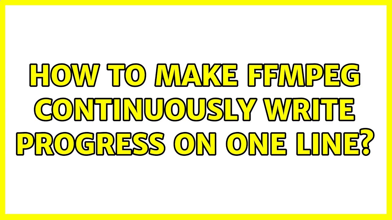 How to make FFmpeg continuously write progress on one line?