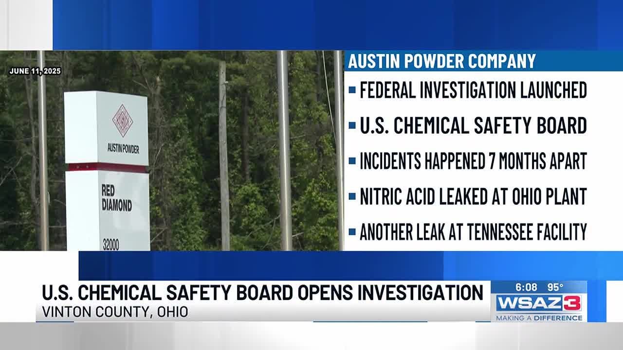 U.S. Chemical Safety Board launches investigation into chemical release at Ohio manufacturing pla...