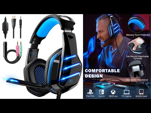 Gaming Headset for PS4 PS5 Xbox One PC Switch Laptop with 7.1 Surround Sound, Gaming Headphones