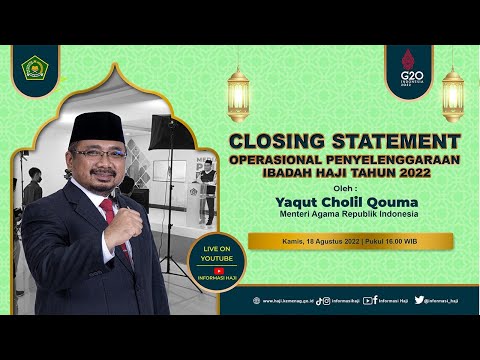 Closing Statement Operasional Penyelenggaraan Ibadah Haji Tahun 2022
