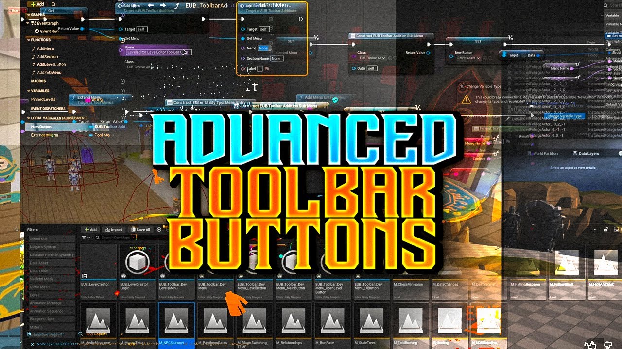 Add Buttons and Menus to the Toolbar in Unreal Engine 5 | UE5 Editor Tutorial #unrealengine5