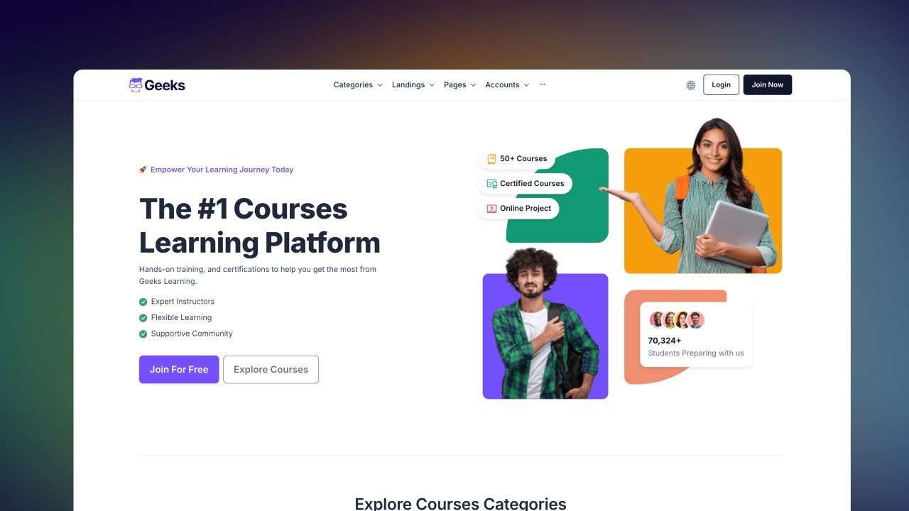 Modern Student Dashboard UI Design for eLearning and EdTech