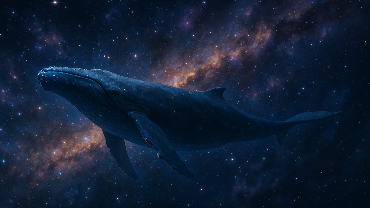 4K Cosmic Whale Journey | Soothing Space Ambient Music