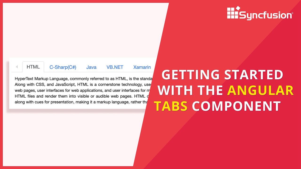 Getting Started with the Angular Tabs Component