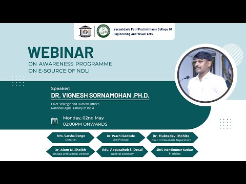 National Digital Library of India (NDLI) | Awareness Webinar | VPPCOE&VA |