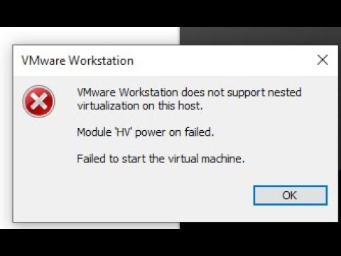 Solution of VmWare does not support nested virtualization on this host. Module hv power on fail.