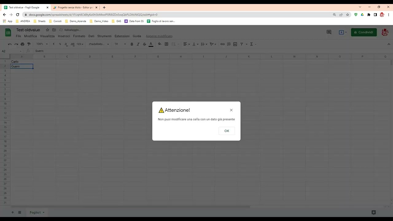 Google App Script - oldValue