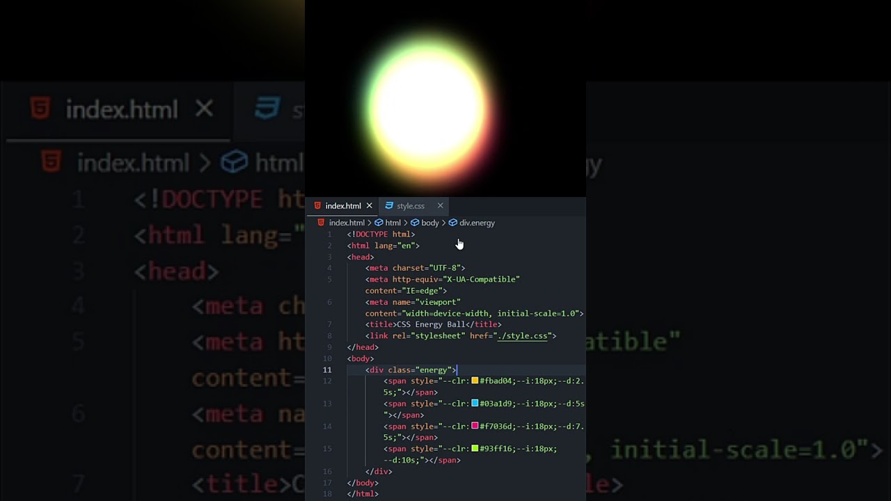 CSS Energy Effect! 🔥 #shorts #programming #code #css #html