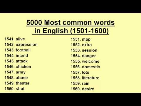 5000 Most common words in English (1501-1600)
