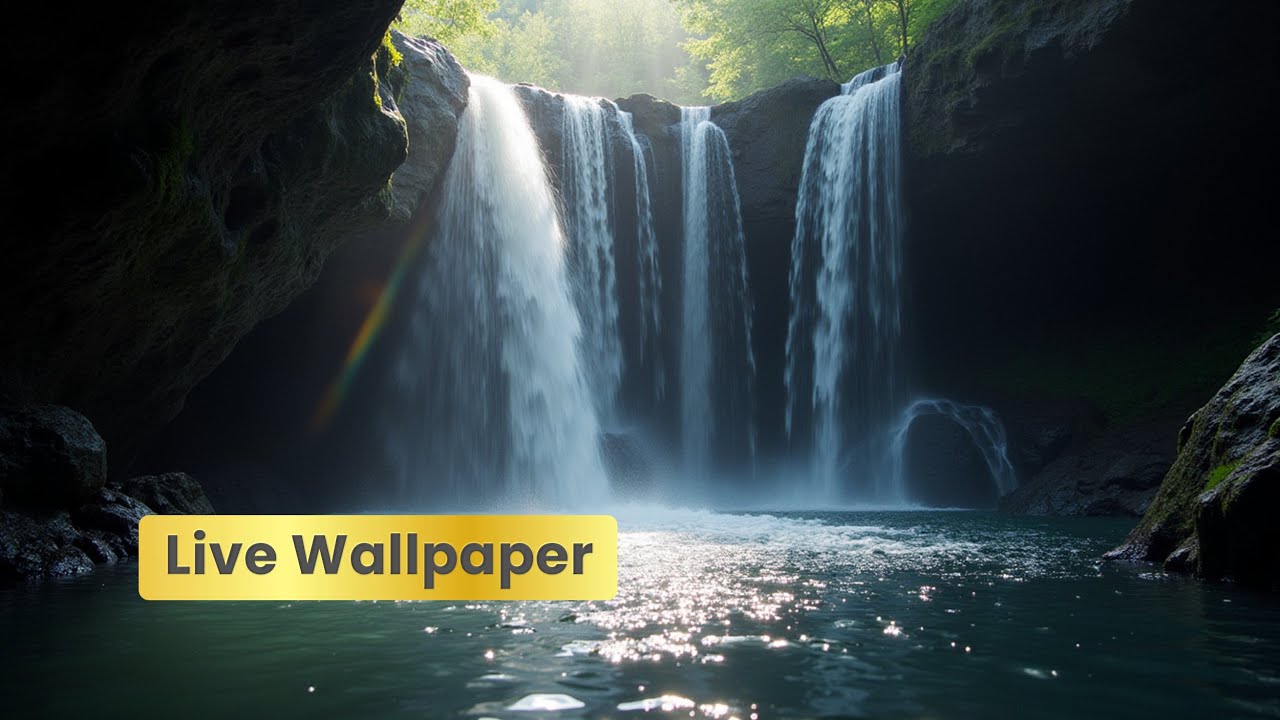 Mystic Cave Waterfall Live Wallpaper