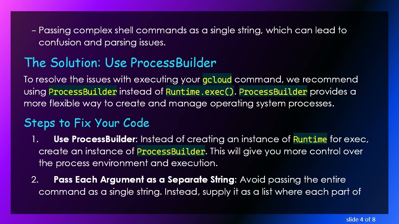 How to Successfully Execute gcloud Commands from Java Using Runtime