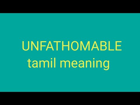 UNFATHOMABLE tamil meaning/sasikumar