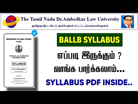 5 Year BA.LLB Updated Syllabus | Law College Syllabus in Tamil | TNDALU 5 Year BALLB Subjects..