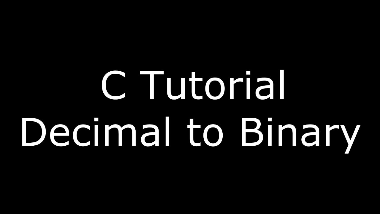 Decimal to Binary conversion