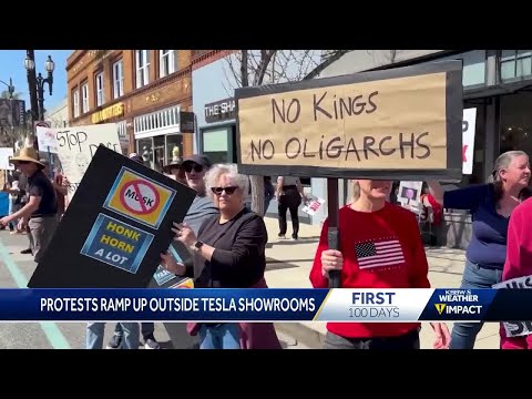 Protests ramp up outside Tesla showrooms across the country