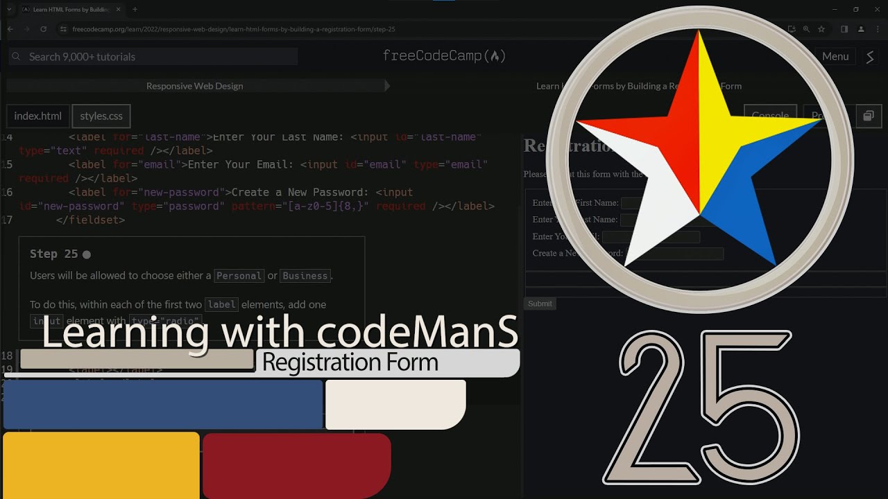 Learn HTML Forms by Building a Registration Form - Step 25