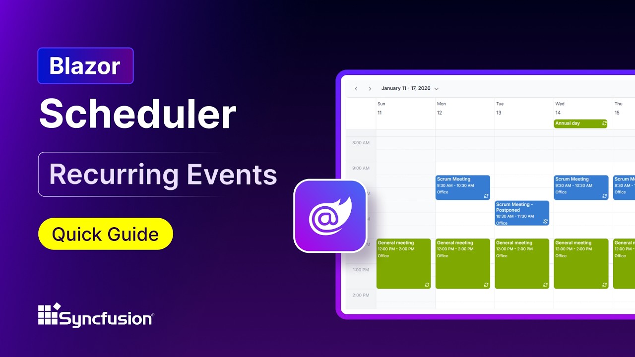 Blazor Scheduler: Recurring Events Feature Walkthrough