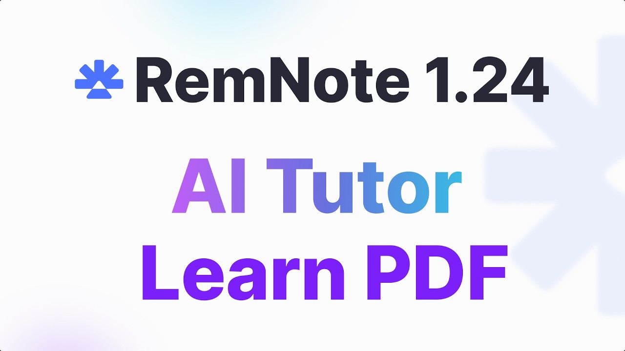 🎉 RemNote 1.24 - AI Tutor 