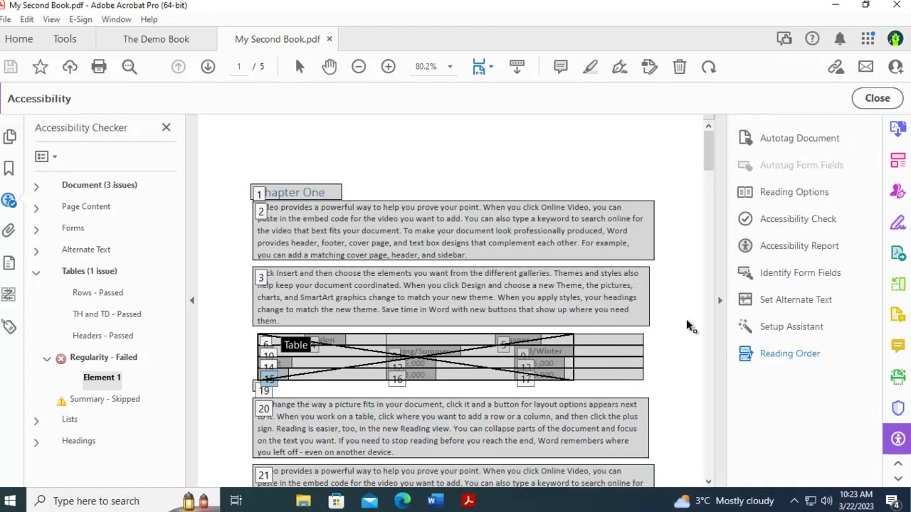 Learning Adobe Accessibility   Correct the Regularity Failed