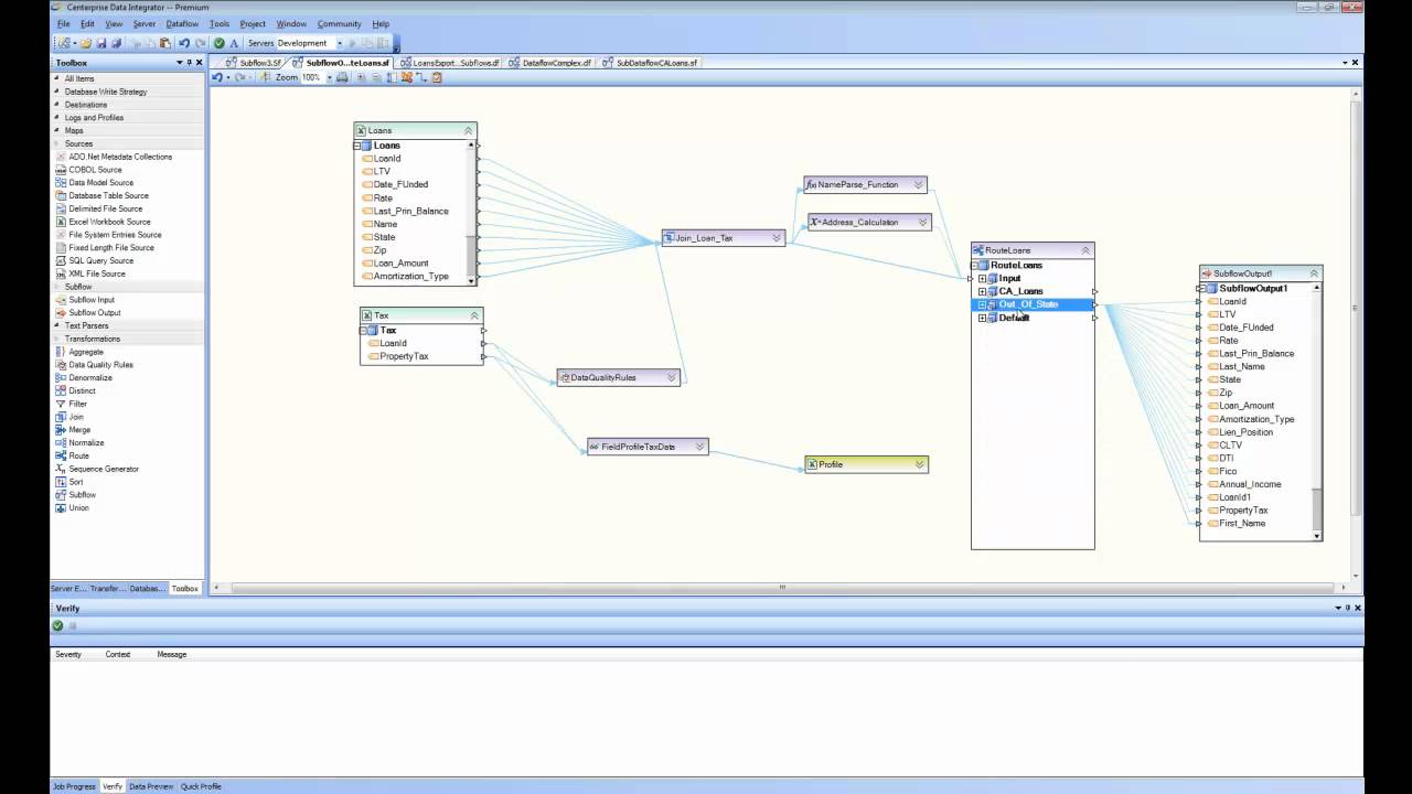 Subflows in Centerprise Data Integrator