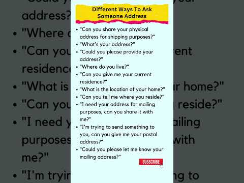 Different Ways To Ask Someone Address. #shorts #englishspeaking