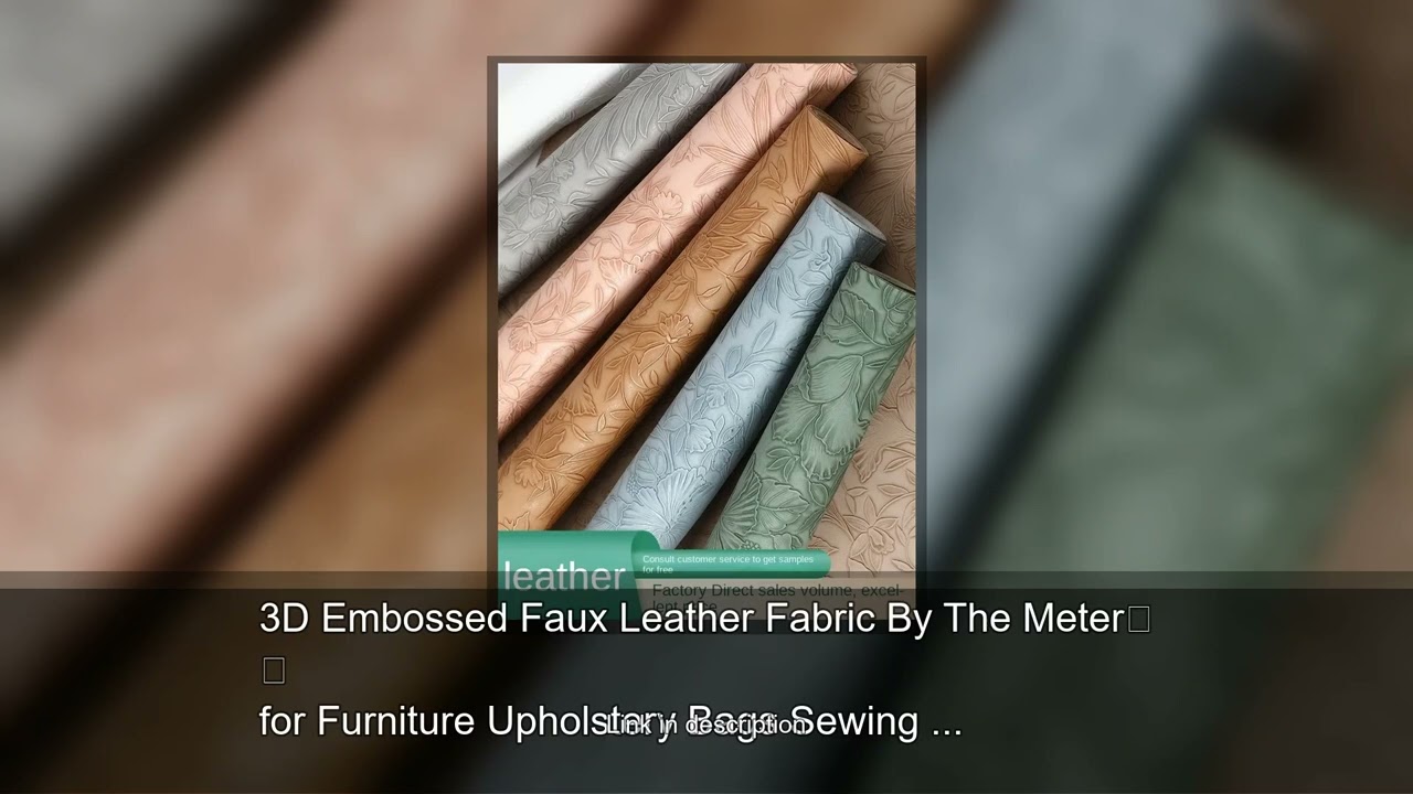 3D Embossed Faux Leather Fabric By The Meter for Furniture Upholstery Bags Sewing Diy Soft Arti