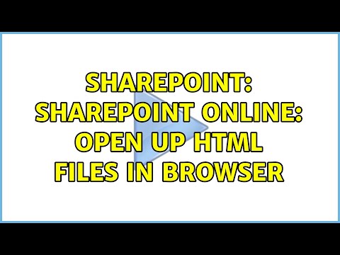 Sharepoint: SharePoint Online: Open up HTML files in browser
