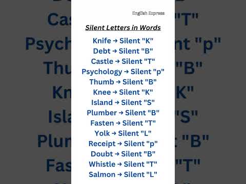 Silent Letters in Words #learnenglish #letters #silent #words #vocabulary #englishexpress
