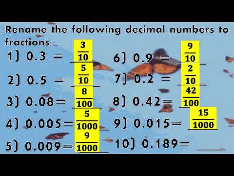 Renames decimal numbers to fractions whose denominators are factors of 10 and 100