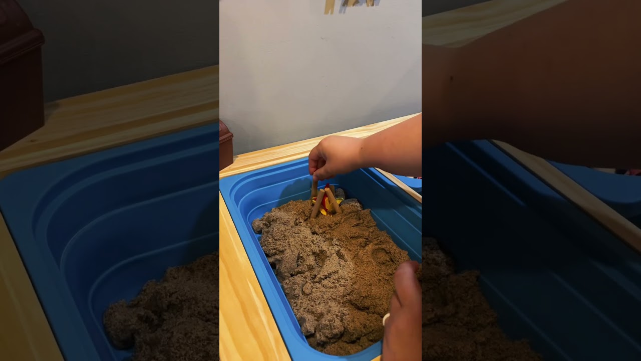 Camping themed Sensory Bin #autism #homeschool #sensory #occupationaltherapy #speech #dollartreediy