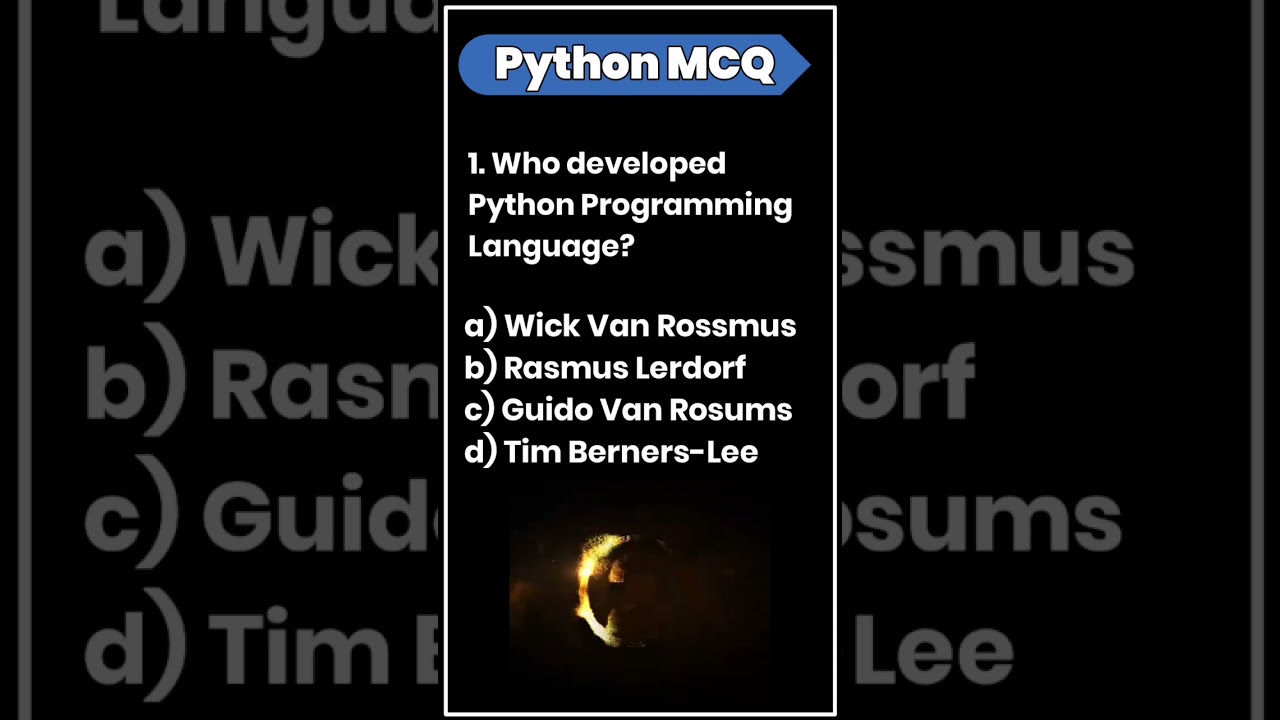 Python Interview MCQ Question -1 #python