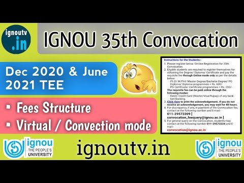 IGNOU Registration for 35th Convocation started - APPLY NOW !!!