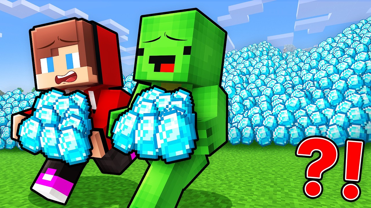 How Mikey and JJ Stole 1.000.000 Diamonds in Minecraft - Maizen