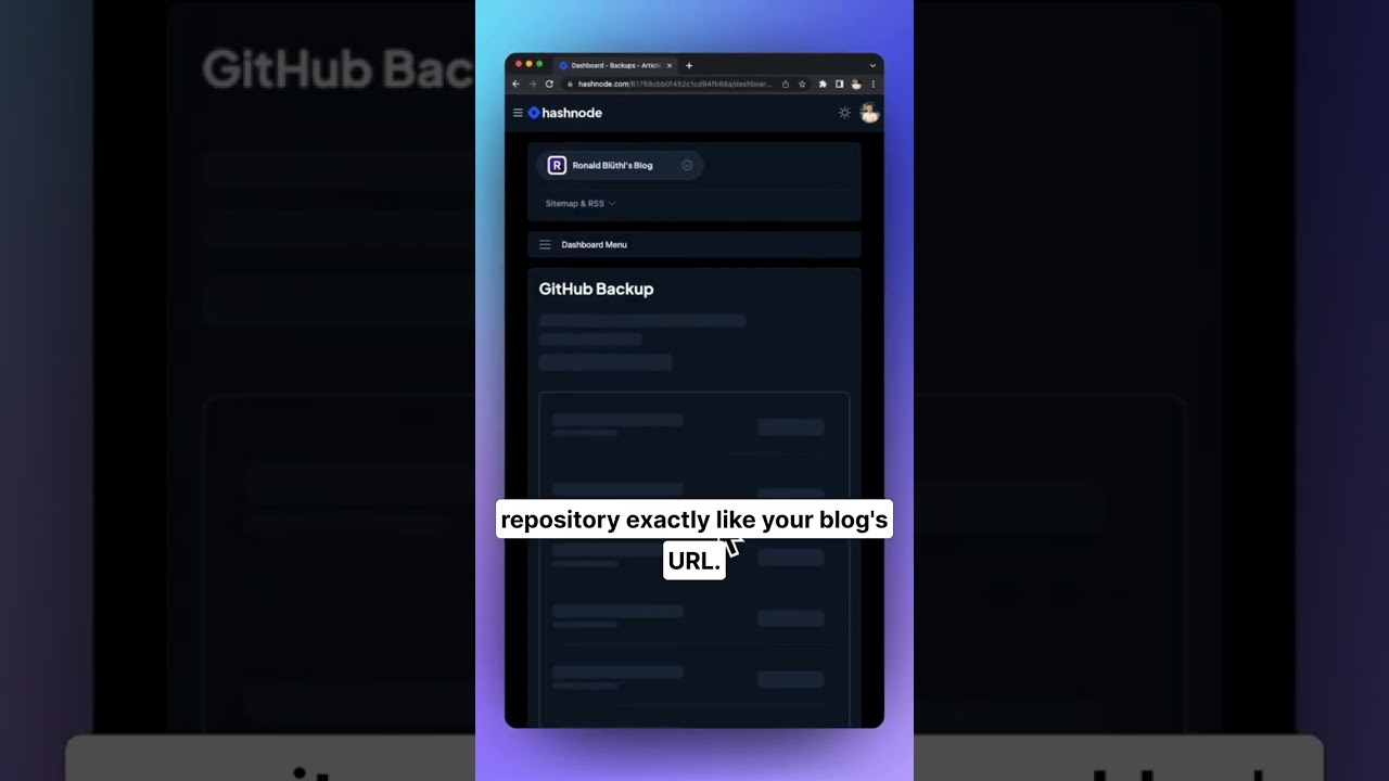 Backing your Hashnode posts up to GitHub is a breeze 🔙 #shorts