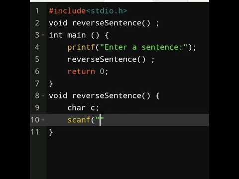 C Program to Reverse a Sentence Using Recursion in 50 X Speed 🥵 #education #fun #shorts