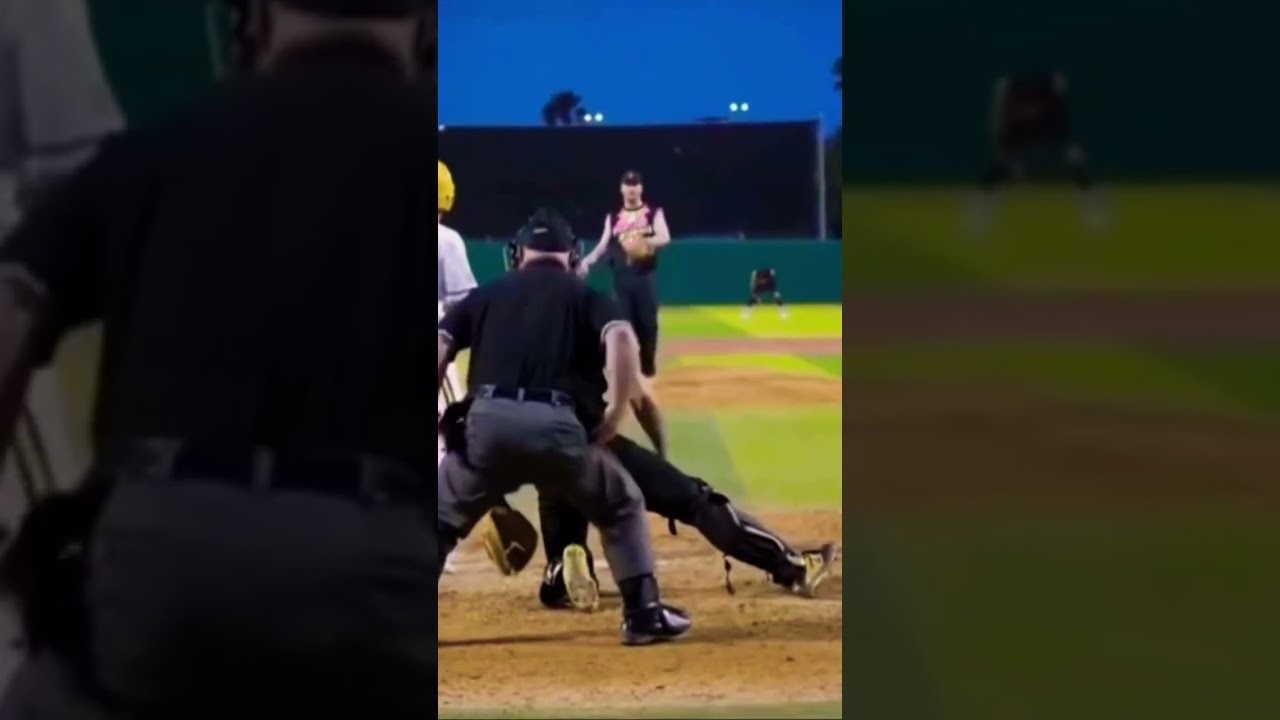 Savanna Bananas batter doing the splits during his at bat!!