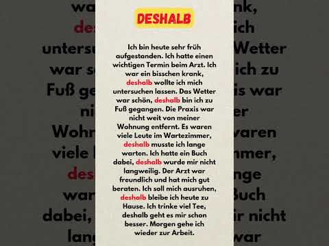 📚 Einfacher Deutscher Text mit „deshalb“ | A1–A2 Niveau | Deutsch Lernen