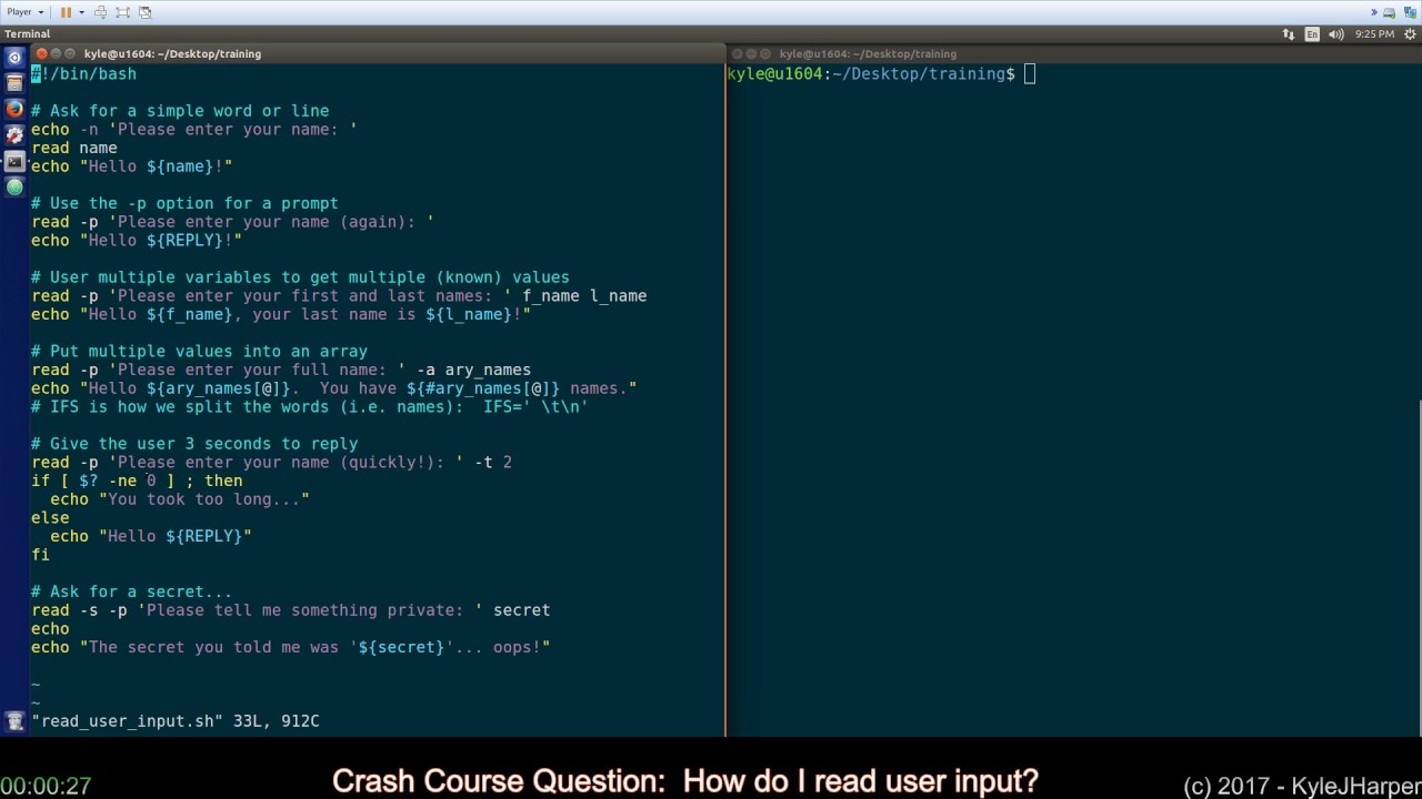 Read User Input (Interactive Shell Script)