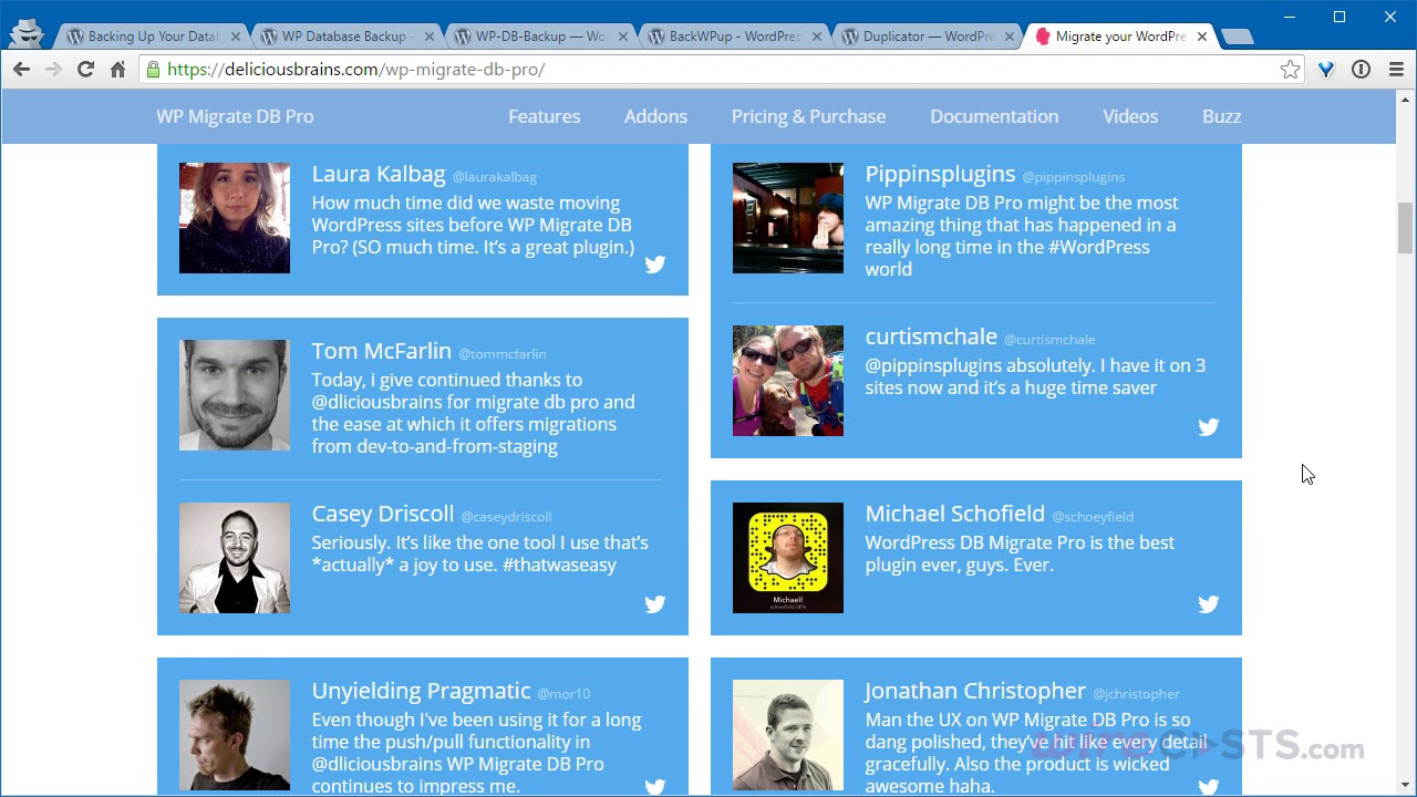WordPress vs. ProcessWire - Database Backups