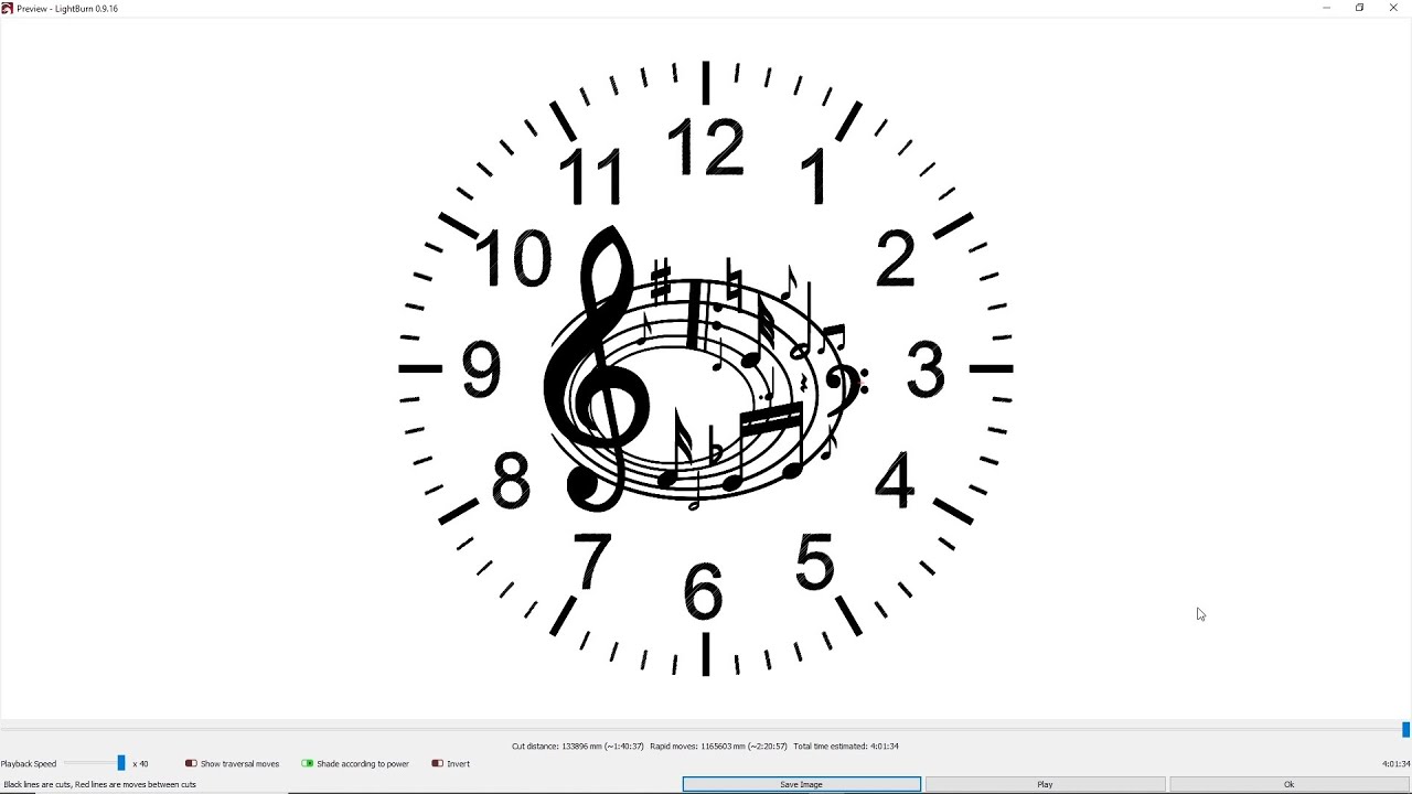 Create a clock face using LightBurn