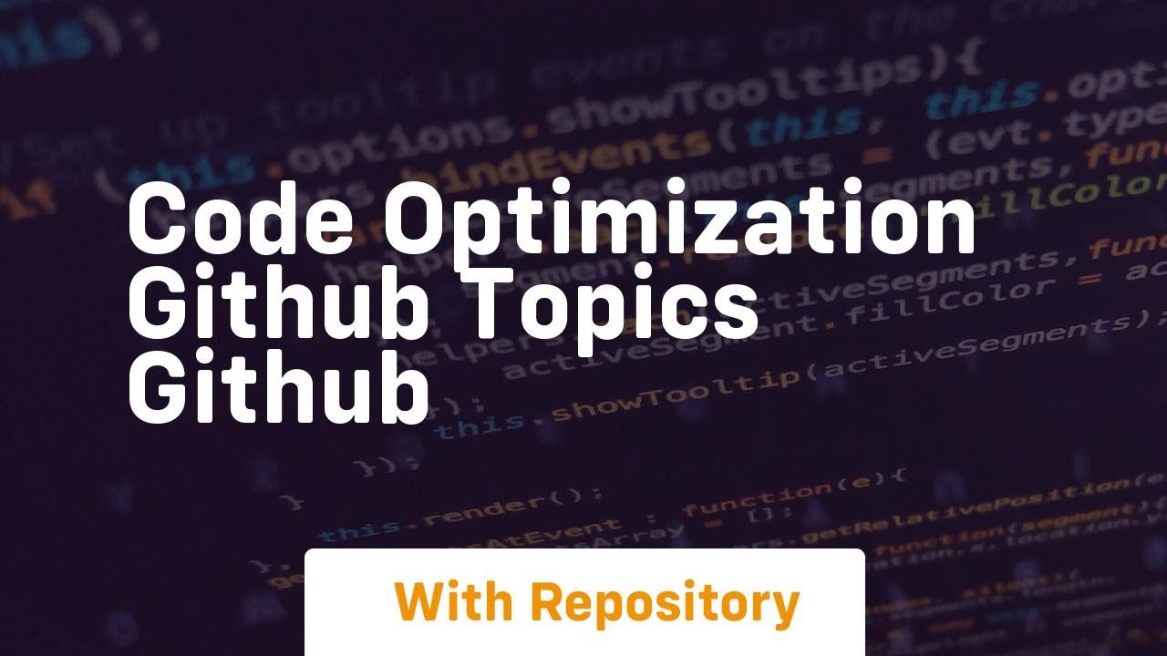 code optimization github topics github