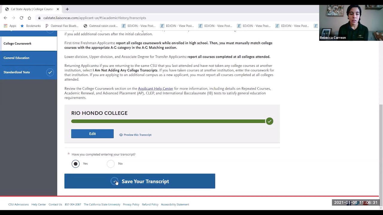 CSU Application Update Tutorial