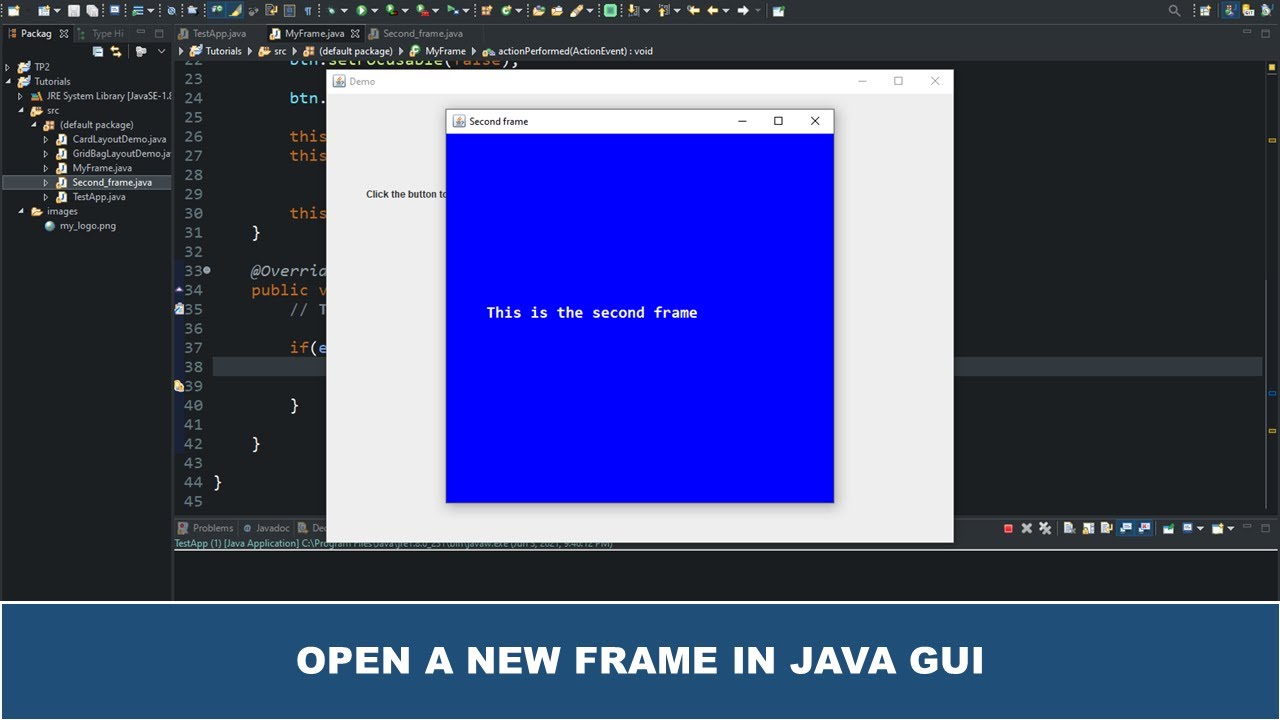 Java GUI Tutorial #19 - How To Open A New Frame In Java GUI Swing