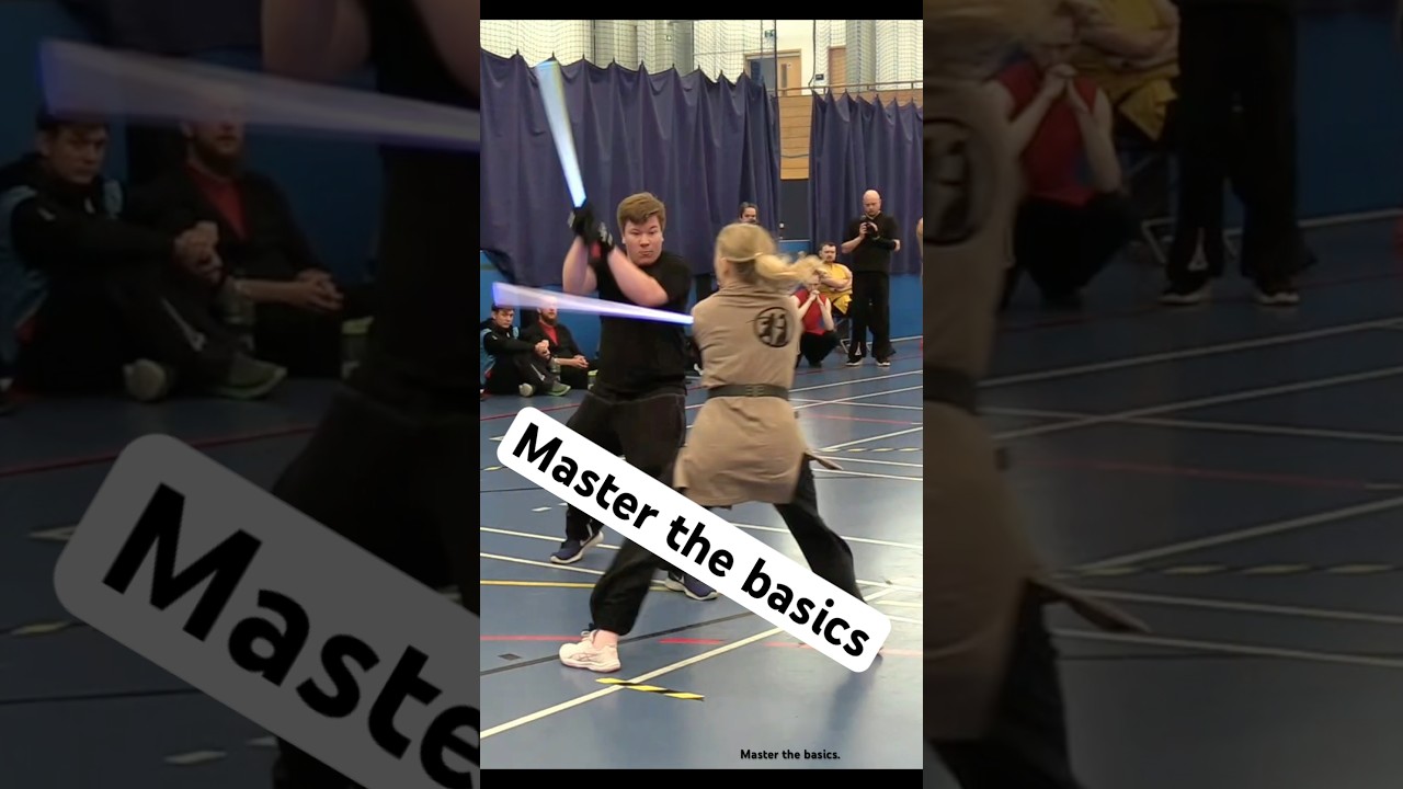 Master the basics! #ludosport #lightsaber #lightsaberfight #starwars #inclusivesports #manvswoman