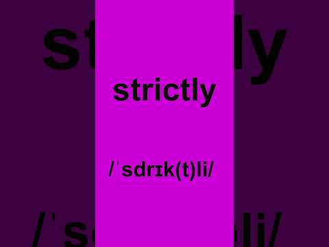 How to pronounce "strictly" in American English #americanpronounce #spokenenglish #americanenglish