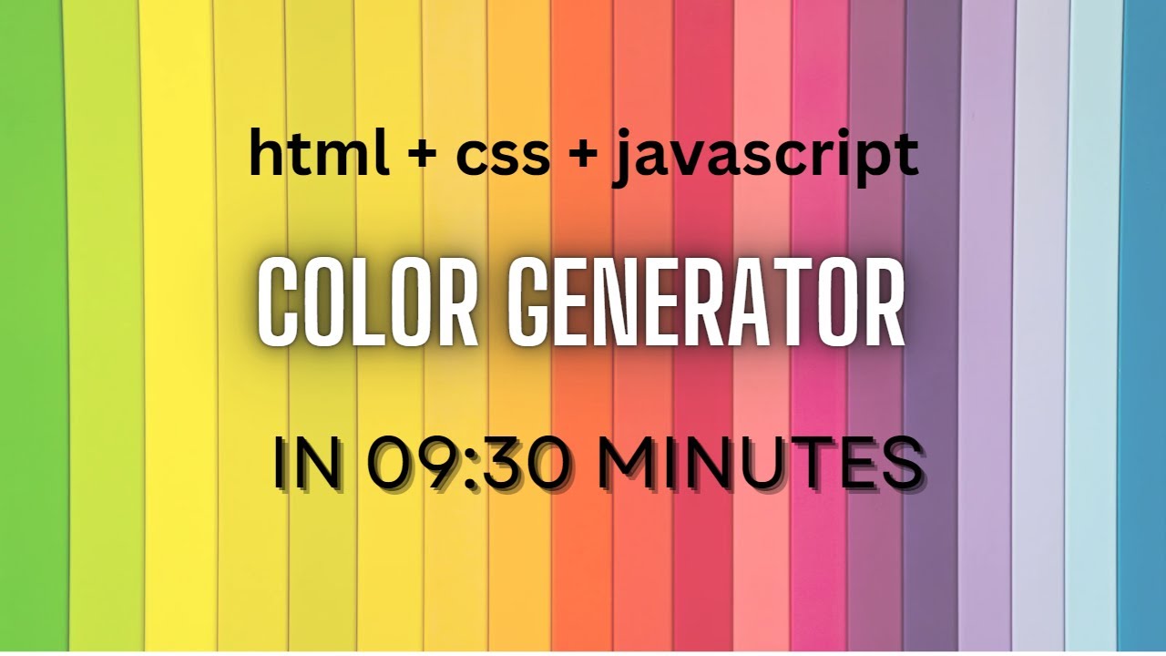 Create a random color generator in html css & javascript | hex color generator | javascript project