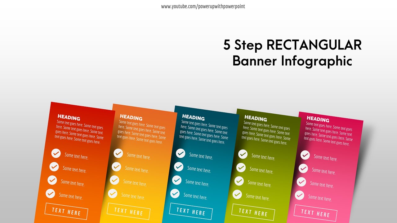 46.Create 5 Step Rectangular Banner Infographic|Powerpoint Infographics|Graphic design|Free Template