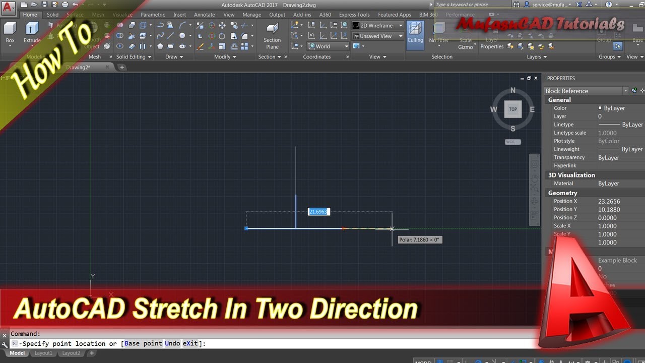 Autocad Tutorial Dynamic Block Stretch In Two Direction