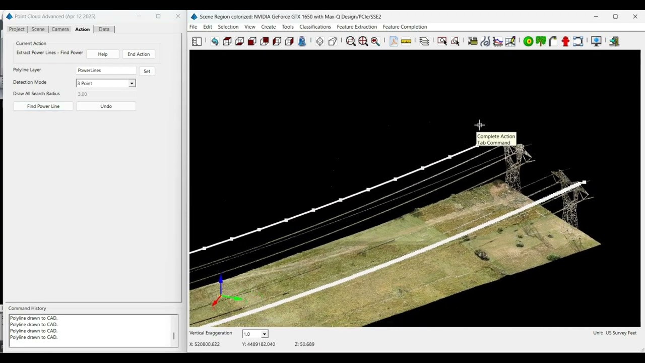 Carlson Point Cloud – Power Line Extraction